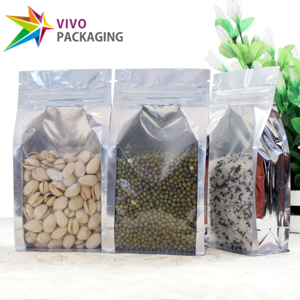 100g Matte White Stand Up Pouch with Window & Zipper, Foil Lined (100 ...