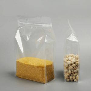 400g All Clear Flat Bottom Bag with Zipper (100 pcs) (140x240+60mm ...