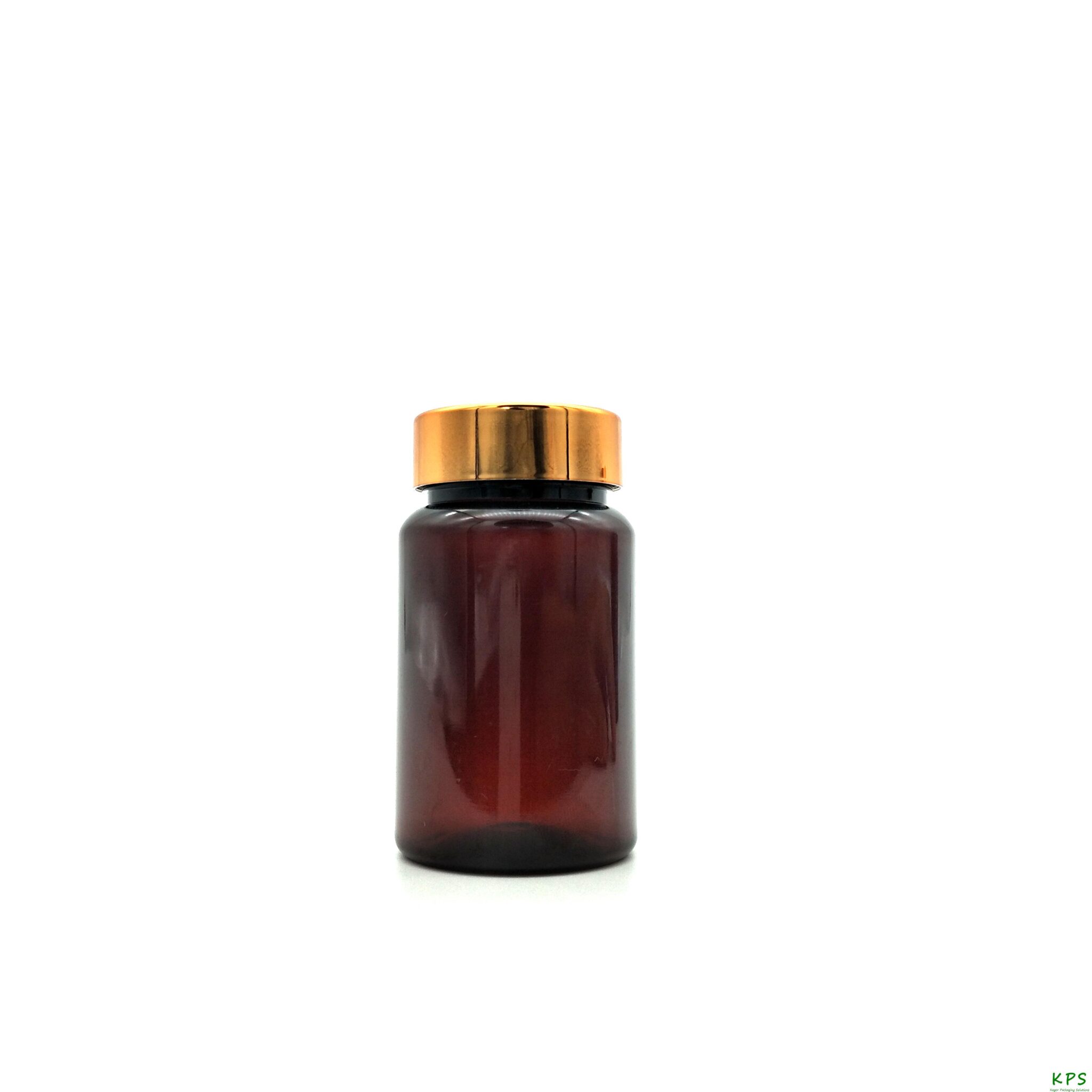 100ml Amber PET Plastic Pill Bottle with Screw Cap – Medicine, Vitamin ...