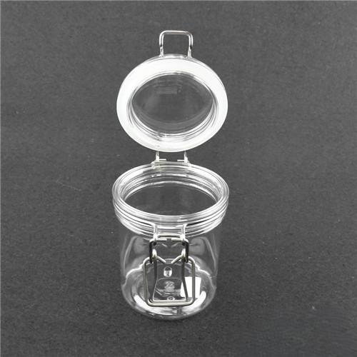 250ml Clear PET Round Wire Bale Jars with Hinged Lids – Transparent ...